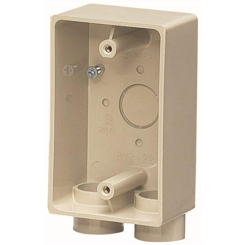 未来工業 露出スイッチボックス 高耐候性・耐衝撃性HI VE16・22(1方出)(下面2個口) ベージュ 1個メーカー型番:PVR-22UJ