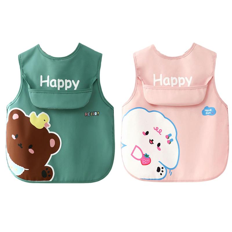 [Aywyl] お食事エプロン 【 2枚セット 】 食事用エプロン ベビー 袖なし 3D 立体 洗濯機で洗える 軽量 洗いやすいと乾きやすい 保育園 離乳食 ト 6ケ月～3歳【安全素材】：赤ちゃんの健康に気をつけ、もちろんBPAフリーの素材...