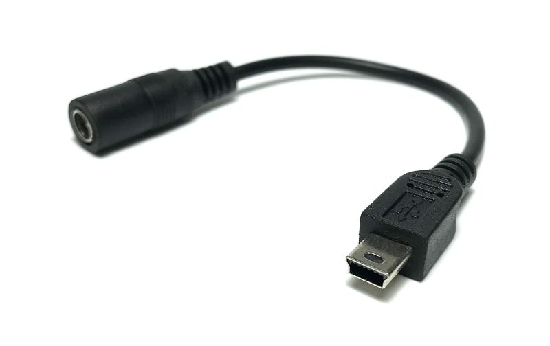 Access DC電源 変換ケーブル ミニUSB オス/メス 外径5.5mm 内径2.1mm MiniUSB へ DY17出力プラグ外径5.5mm(内径2.1mm)をminiUSB 5pinへ変換入力：2.1mmφDCジャック(外径5.5m...