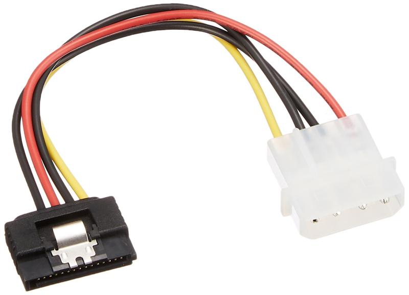 変換名人 ペリフェラル電源(大4ピン) - SATA電源(15ピン)変換ケーブル IDEP-SPR端子 : ペリフェラル4ピン(オス) - SATA電源15ピン(メス)