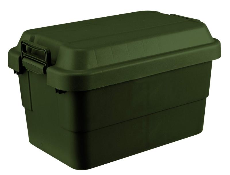 リス 道具箱50 OD STORAGE製造国:日本外寸:600*390*370Hミリ容量:50リットル重量:2.6Kgカラー：蓋、本体/OD、材質:本体、フタ/耐衝撃性PP、座っても丈夫な頑強構造