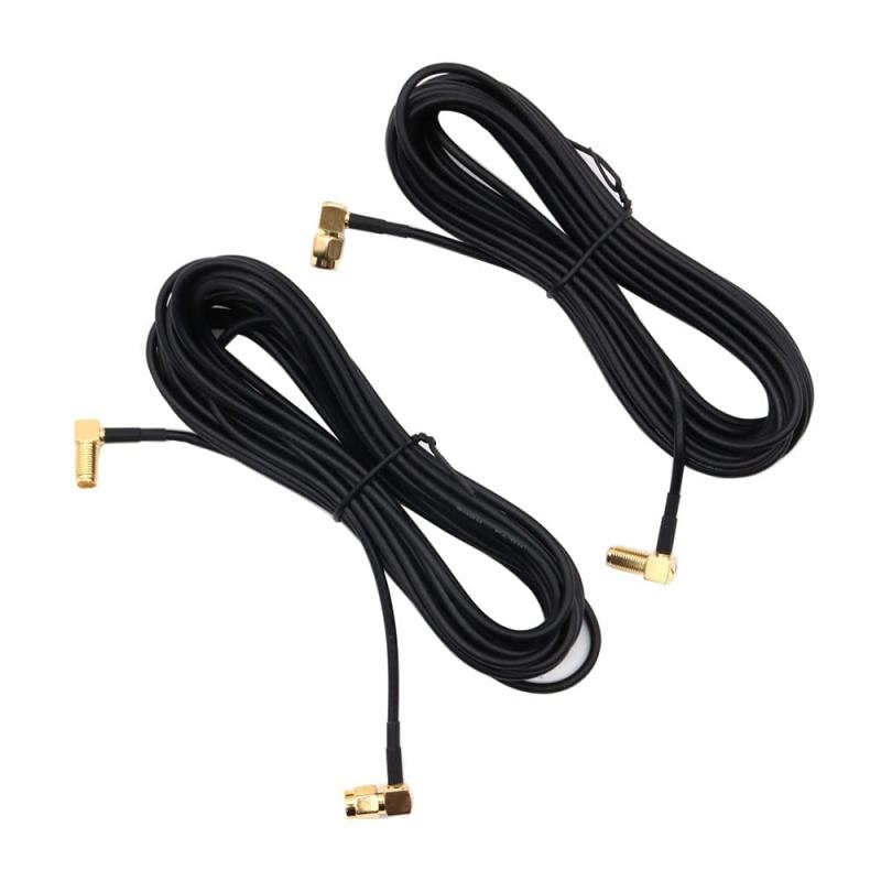 WINGONEER 2PCS 16フィートブラックWLANアンテナ延長ケーブルWLANアンテナケーブルSMAケーブル-湾曲したオスの内部針から湾曲したメスの内部穴ワイヤカテゴリ：高密度純銅RG174ラインワイヤ直径：2.7mmワイヤ長：5 ...