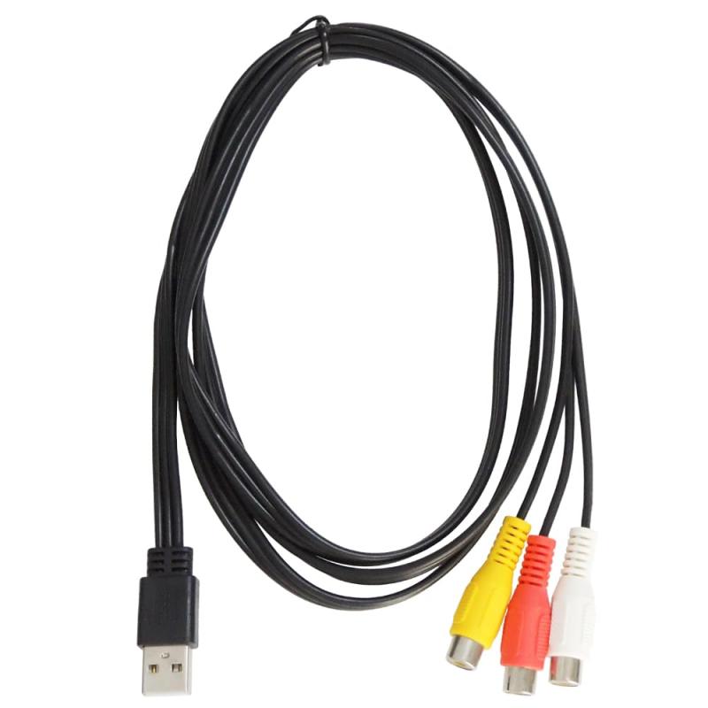 KAUMO USB RCA 変換 AVケーブル (USB-A/赤白黄メス) 1.5mケーブル長: 1.5m