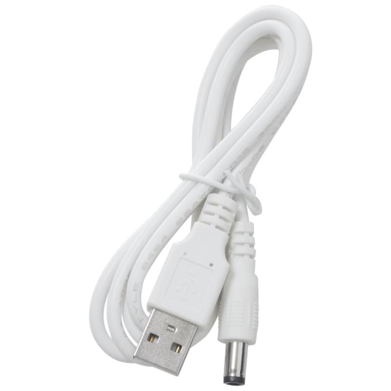 KAUMO USB電源ケーブル DCプラグ(5.5/2.5mm) 1m (白)【DCプラグ】外径:5.5mm 内径:2.5mm 極性:センタープラス長さ:約1m5V/2A対応