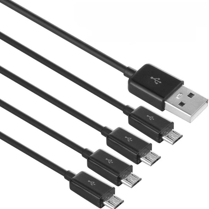 [CRSHIP]USBスプリッター充電ケーブル、4 in 1 USB 2.0 Aオスから3マイクロUSBオス1から4同期充電ケーブルアダプターコード1m (micro usb) [並行輸入品]100％真新しい、高品質。色：黒、マイクロUSB...