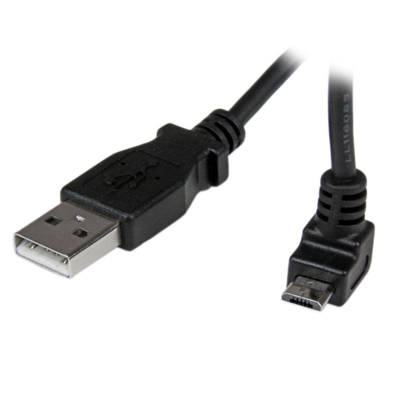 StarTech.com USB 2.0 - マイクロUSBケーブル／1m／L型上向きMicro-B／Type-A to Micro USB／オス-オス／データ転送・同期用 USBAUB1MU1x USB Type-A オス コネクター1x...