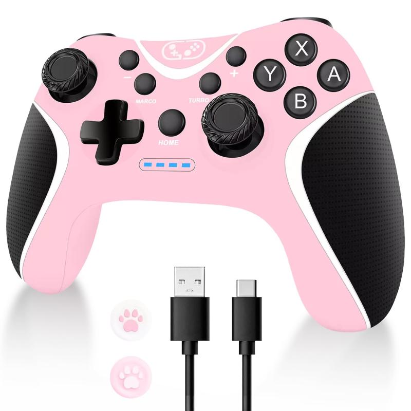 ワイヤレスプロコントローラー Switch Switch2 スイッチ PC Android モバイルゲーム プロコン 最新アップデート Blutetooth 3段階振動 6軸ジャイロセンサー マクロ機能 連射マルチプラットフォーム対応: N...