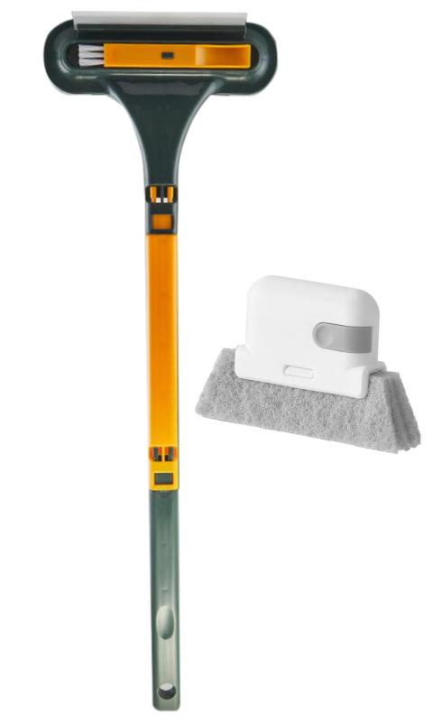 【villageriver】網戸 掃除 ブラシ 窓 掃除 窓拭き 窓掃除セット 溝掃除🪟網戸・窓の溝・窓を掃除できる道具セット👌大掃除や季節の変わり目の掃除に是非どうぞ🪟長さを2段階で調節可能...