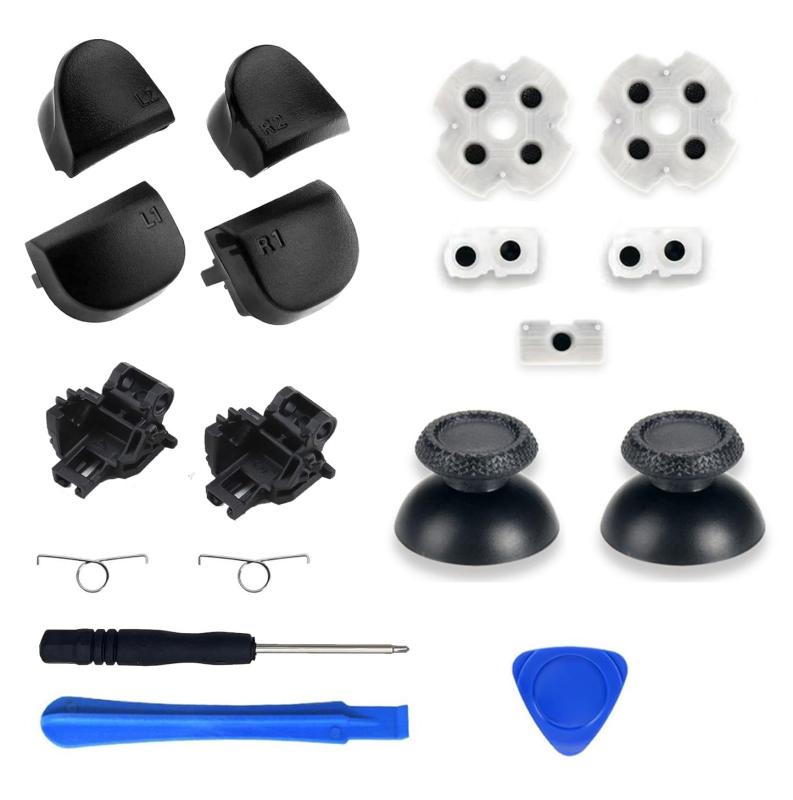 PS5 コントローラー 修理 ps5 コントローラー 修理キット ps5 コントローラー ゴム 交換 導電性 L1 L2 R1 R2 トリガー ブラック スプリング付き 互換部品PS5コントローラー交換用ボタン
