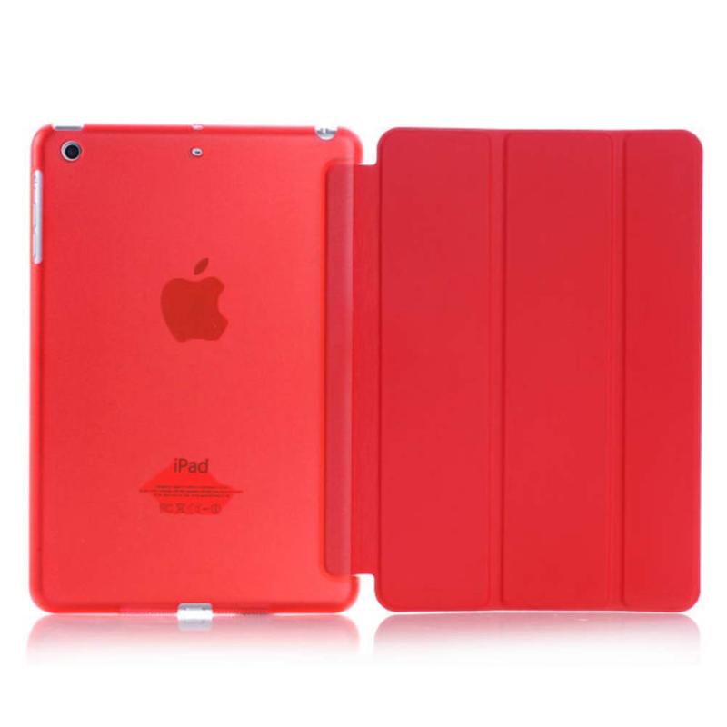 Ren He iPad Mini ケース クリア iPad Mini カバー レザー 超薄型 スタンド仕様 マグネット スリム傷つけ防止 オートスリープ ハード三つ折タイプ スマート式 レザー ケース カバー と半透明プラスオートスリープ:...