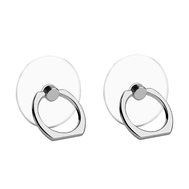 スマホリング ミニ 透明 丸型 落下防止 360度回転 マルチアングル調整 強力貼り付け 高い耐久性 簡単にインストール スタンド機能 車載ホルダー iPhone/Android各種他対応（シルバー 1個）【安定・転倒防止】3 M強力接着剤...