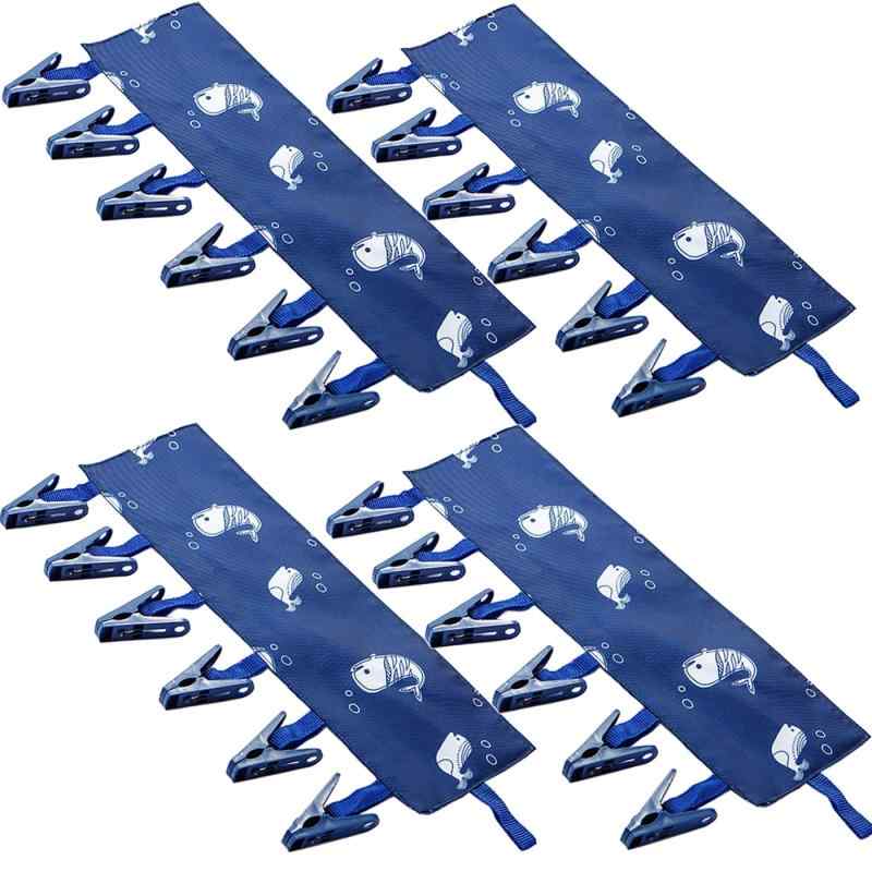 4セット ハンガーピンチ，BetterJonny 旅行用携帯ハンガー 洗濯ばさみ 旅行 洗濯グッズ 折畳み携帯ハンガー 帽子ハンガー 24ピンチ収納 トラベル 入院グッズ 折畳み 省スペース