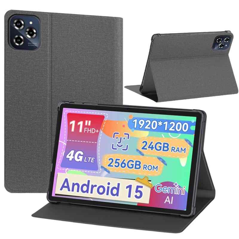 【E-COAST】For Tabwee W90 / KINGRID W90 / BESTTAB W90 ケース 11インチ タブレット 対応用のケース 耐汚れ 耐久性 スタンド可能 薄型 レザーカバー 軽量 保護カバー (グレー)対応機種：...