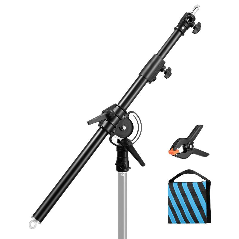 SOONPHO 128-235cm ブームアーム 撮影 スタンドブーム 延長ブーム 耐荷重10kg サンドバッグ付き 撮影機材 スタジオ撮影 320°角度変換 ソフトボックス/スピートライト/リフレクター/アンブレラな【ブーム長さの自由調節...