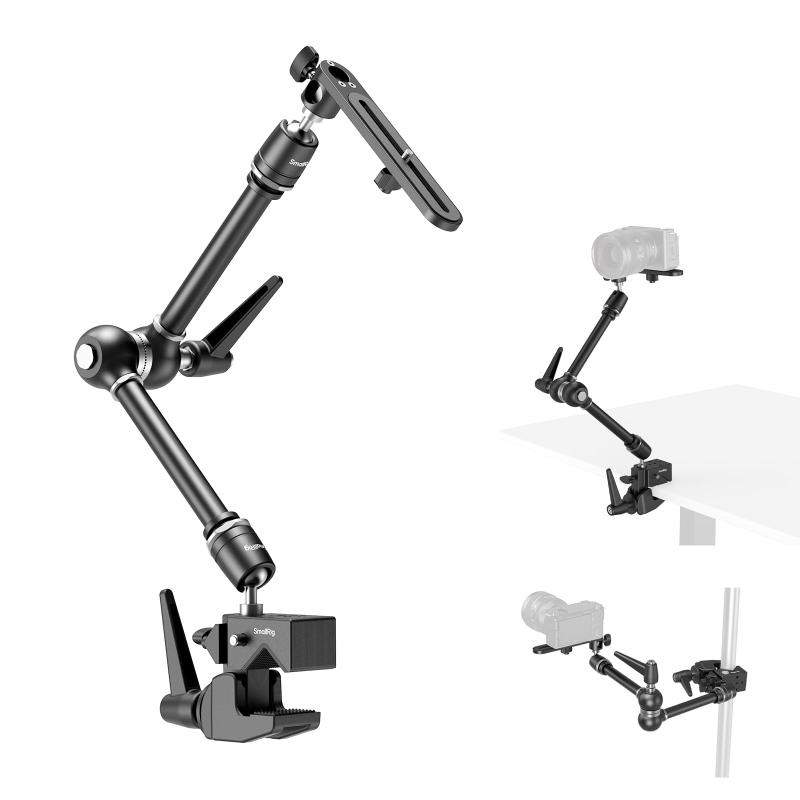 SmallRig フリクションマジックアームカメラマウント スーパークランプとカメラプラットフォーム付き スタジオスペースセーバー ライト カメラ用の高耐久マウント/ブラケット 4862【多機能キット】SmallRigスーパークランプとマジ...