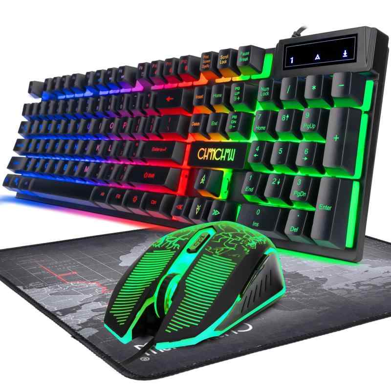 CHONCHOW Gaming led keyboard mouse combo set【19キー防衝突設計·日本語配列】108キー日本語配列ゲーミングキーボードが、もう登場しました26キー防衝突付き、複数のキーを同時に押しでも入力キーを正...