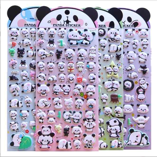 【INSで話題パンダシール4枚セット】ぷっくり 立体 アニマルステッカー デコレーション 手帳 ごほうび 動物 カラフル 子ども 3D 文具 プレンゼント用 ギフト お祝い 日記 手帳 可愛い 立体 【贈り物・ご褒美に喜ばれる4枚入り】 誕...