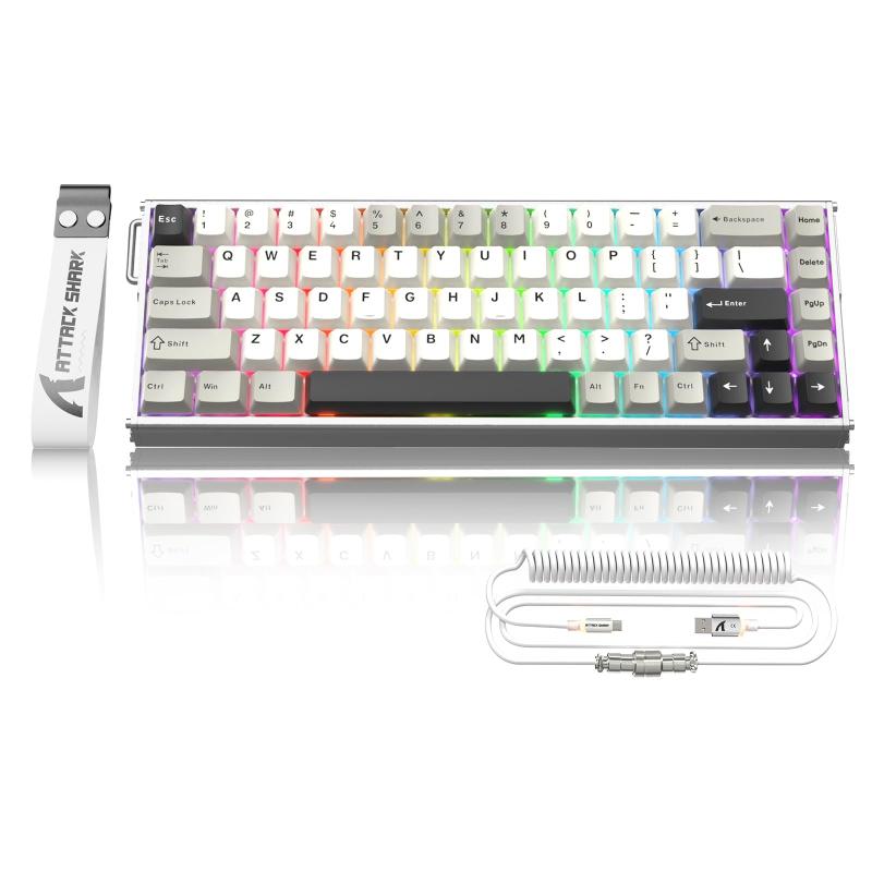 ATTACK SHARK X68MAXHEゲーミングキーボード ラピットトリガー フルアルミCNC 高性能 8000HzポーリングRT0.005mm調整可能アクチュエーション 超低遅延0.08msレイテンシー有線ホール効果60%レイアウト68