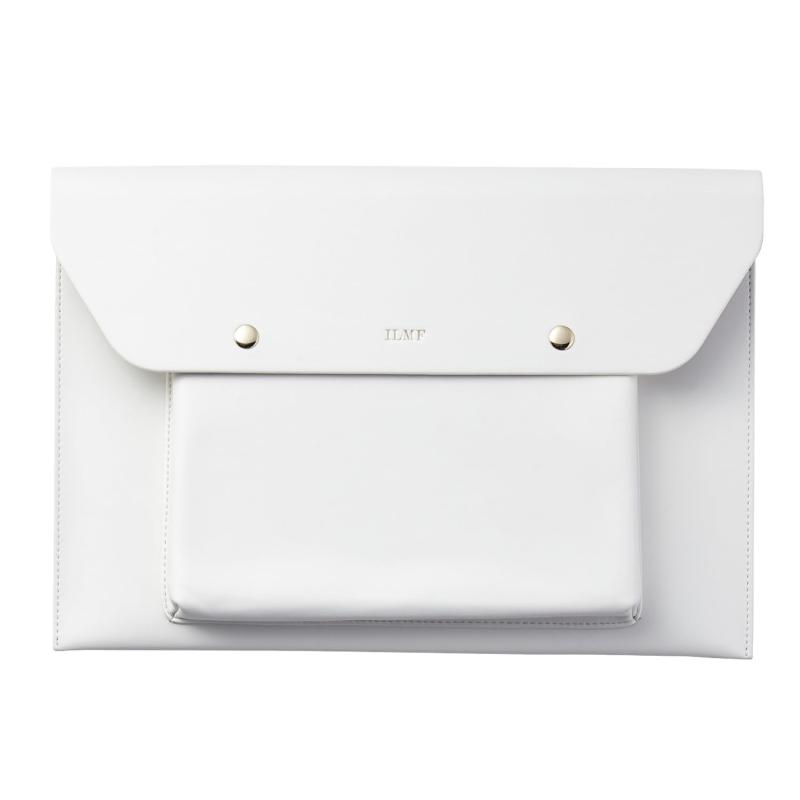 エレコム パソコンケース PCケース ~14インチ対応 ILMF “I love myself” 薄型 レザー調 収納ポケット付 ホワイト BM-IBEM01WH-ILノートパソコンやタブレットと一緒にACアダプター、マウスなどを収納してス...