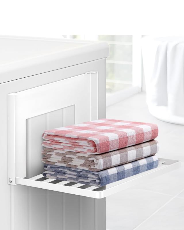 Yonace 洗濯機横 マグネット棚 折り畳み洗濯機ラック 強力固定 浴室用ラック お風呂 洗面所 マグネット収納ラック 省スペース タオルラック 壁掛け棚