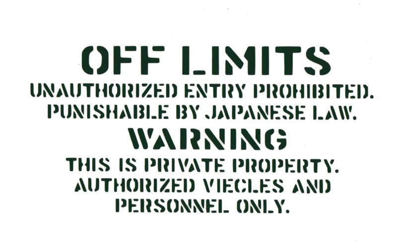 カッティングステッカー OFFLIMITS 20cm ミリタリー グリーンカッティングステッカーCOLORダークグリーン幅20cm