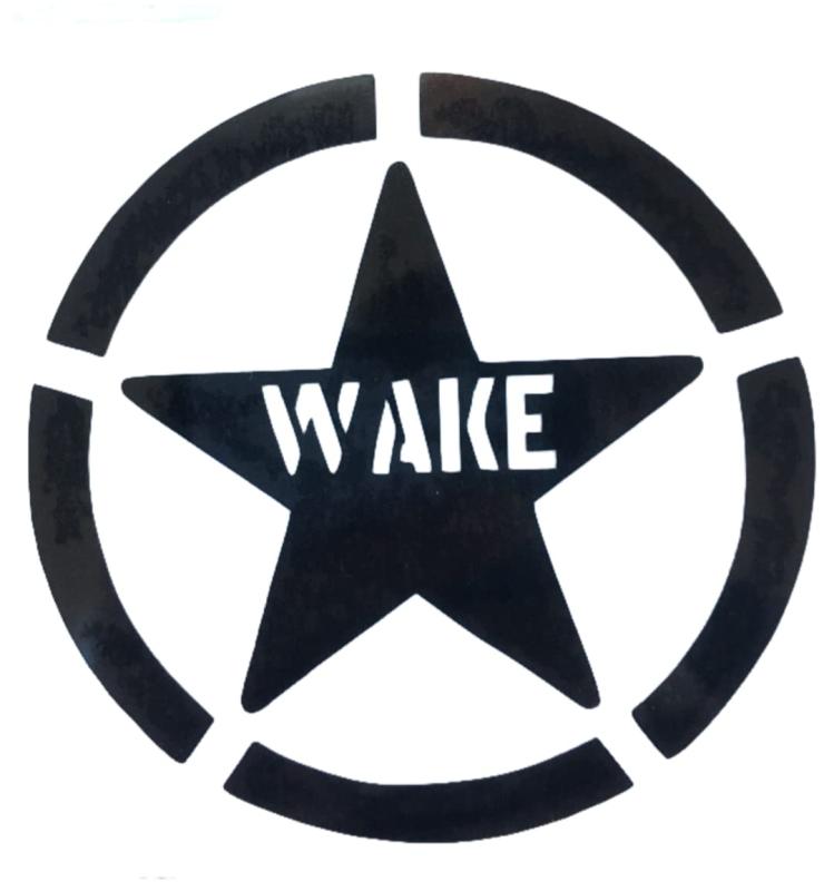 WAKE ウィーク ミリタリー STICKER JAPAN 黒 各約縦6.0cm×約横6.0cm カッティングステッカー 転写 シール 切文字 防水 耐・文字のみが残る転写ステッカーです。 ・車、バイク、自転車、スマホ、PC、ラゲッジなどに...