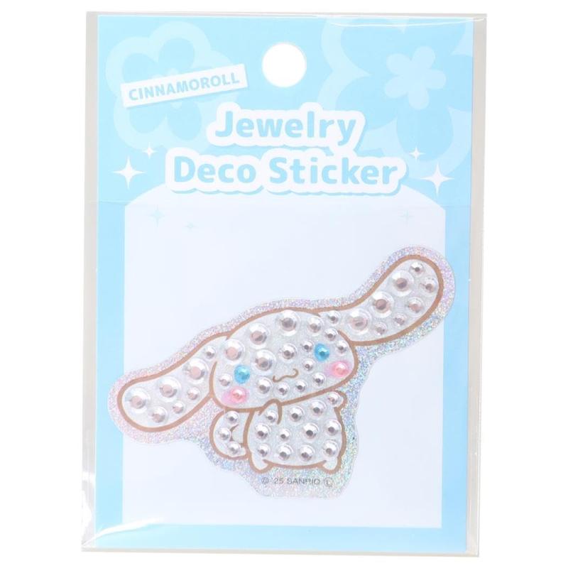 シナモロール[ダイカットシール]ジュエリーデコステッカーサンリオキラキラストーンのデコステッカーデザイン/デコレーション/シール/手帳/ステッカーおしゃれ シール デザイン 文具 文房具 新入学 新学期