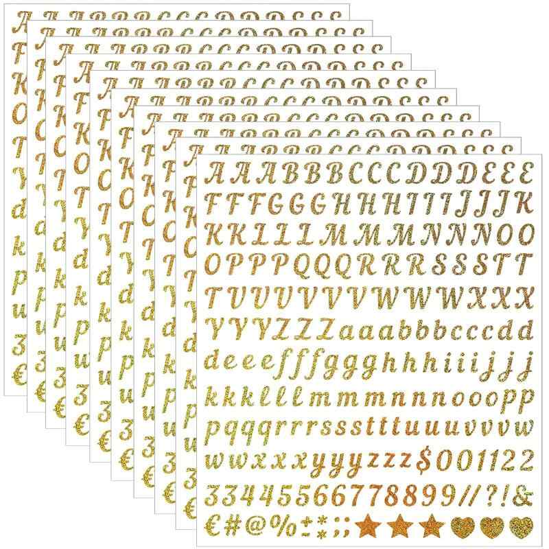 Honnydend アルファベットシール 1.27cm 10枚セット 英字 数字 ステッカー キラキラ 自粘着 大小文字 装飾シール 防水DIY 手作り 手帳 スケジュールステッカー【製品情報です】セット内容：10枚セット。シールサイズ約1...