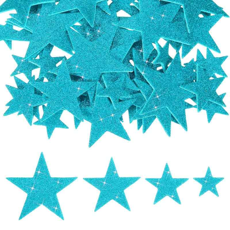 PATIKIL スターフォームステッカー70個のEVAセルフアドヒーシブグリッターフォームシェイプステッカークラフト用品スク ラップブックカードDIY作成ホームデコレーションブルーカラー：ブルー、グリッター；素材：EVA；長さ：55mm、4...