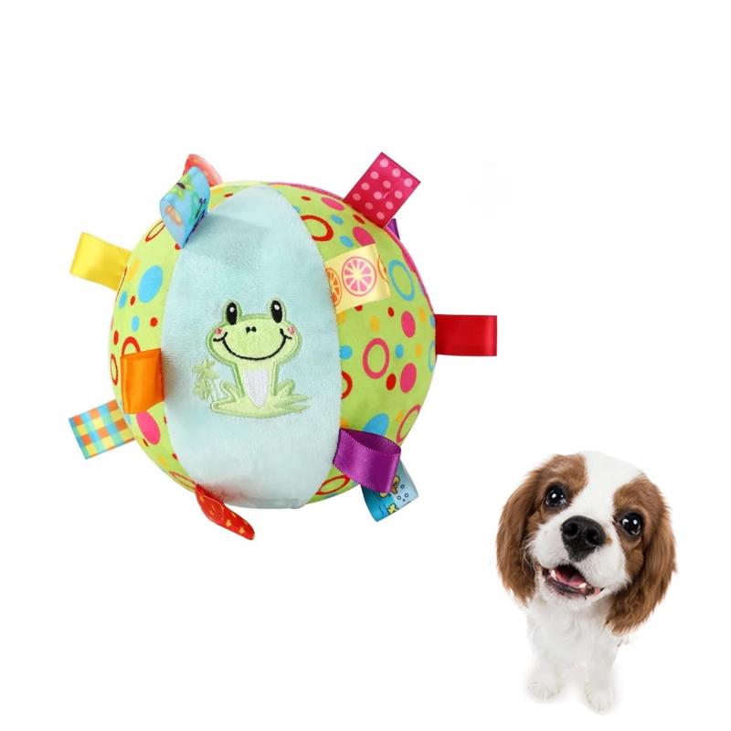 犬おもちゃ ペット用 音が鳴る 犬用ボール ぬいぐるみ 歯清潔 犬用玩具 噛むおもちゃ 子犬/小型犬に適用 ストレス解消 水洗いOK 15cmサイズ小型・中型犬用のボールおもちゃ。高品質ppコットン+化繊生地、安全、無毒、ソフトで優れた耐久...