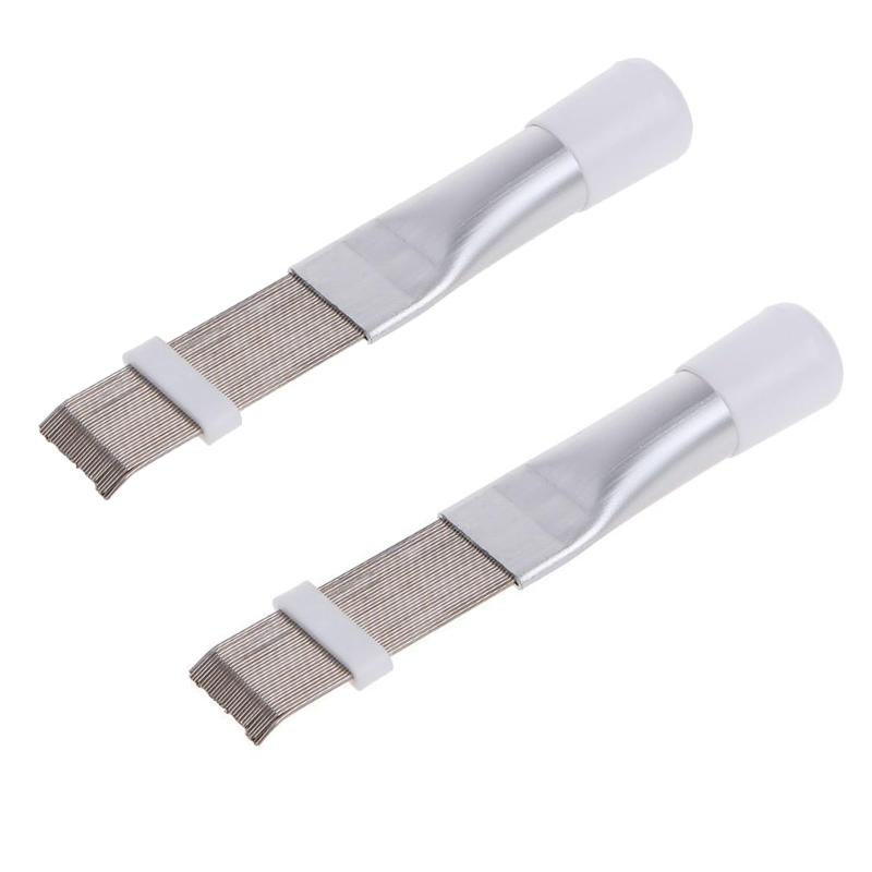 Ginhkok エアコン フィン クリーナー ブラシ 掃除用 ステンレス製 冷却修理ツール フィンコーム クリーナー エアコン用 冷凍修理ツール ラジエーター フィン清掃用 掃除 修正用 クリーニング 【高効率な汚れ除去機能​】本製品はエア...