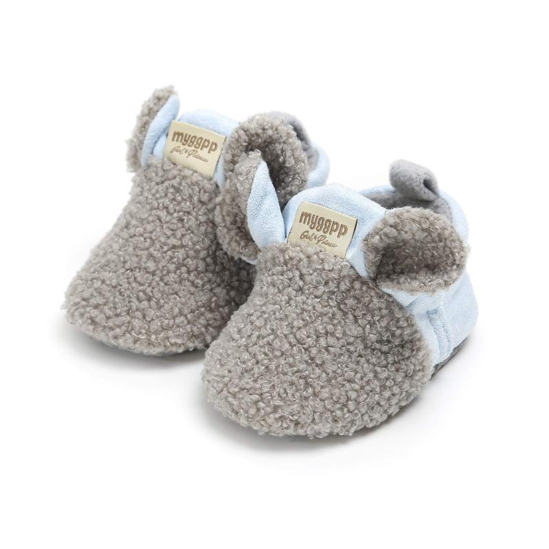 [FakeFace] ベビーシューズ 赤ちゃん 靴 ルームシューズ かわいい ファーストシューズ 冬 暖かい ベビースリッパ 滑り止め 防寒 室内シューズ 洗える ルームブーツ 出産祝い プレゼント 12cm素材：綿、ポリエステル サイズ：...