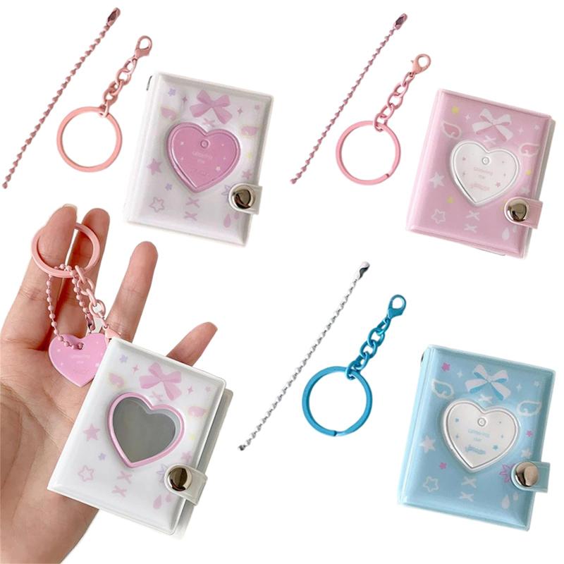 [Annielace] フォトアルバムキーチェーン ミニ インタースティシャルポケット 2インチ 透明 軽量で携帯便利 小型 フォトアルバム バインダー 写真ホルダー クリアポケット 写真収納 手作り 誕ミニアルバムキーホルダー フォトアル...