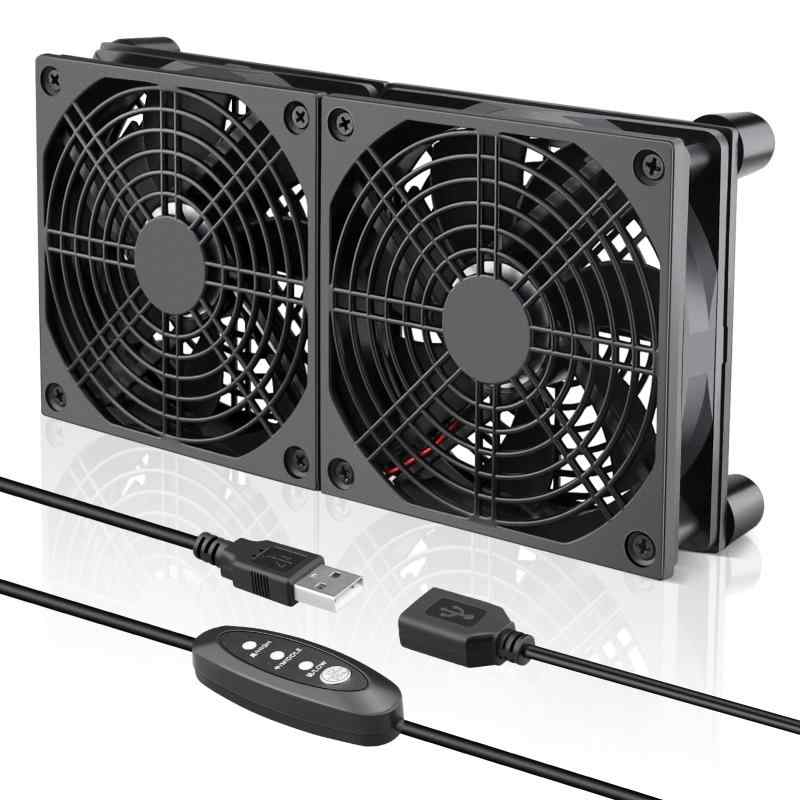 GDSTIME 80mm 92mm 120mm DC 5V USBパワールーター冷却ファン 換気扇、3段階速度制御 横置き冷却台 PCTVボッ クスクーラー ミニ USB FAN