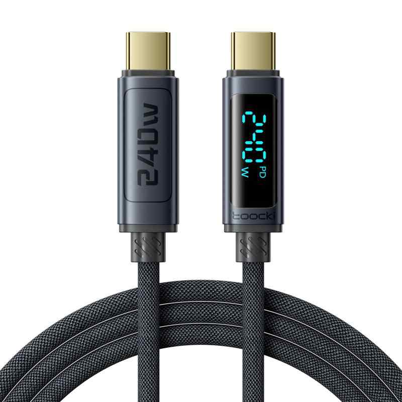 toocki USB-C &amp; USB-C ケーブル 240W LEDディスプレイ付き HUIXING-1