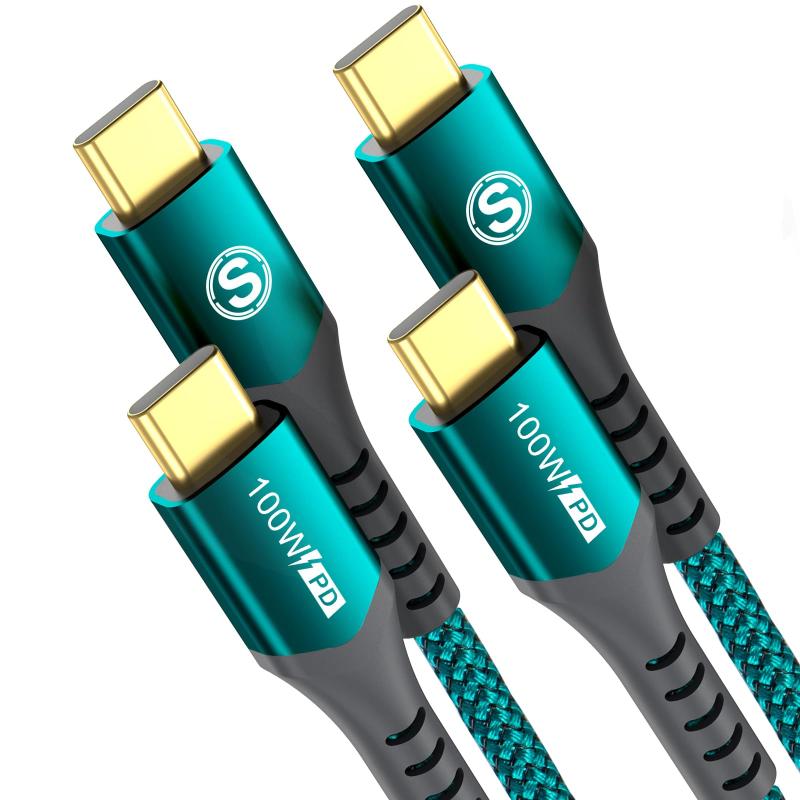 USB Type C ケーブル【2本セット PD&amp; QC3.2対応 100W急速充電】USB-C to USB-C ケーブル iPhone 17/16/15 Pro 等Type-c機種対応【USB-C to USB-Cケーブル】スマ...