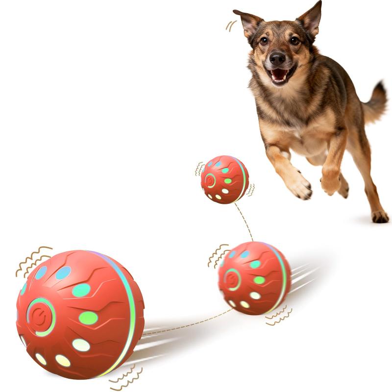 Candykenny 犬 ボール おもちゃ 動くボール 電動ボール 自動 猫おもちゃ 障害物回避 一人遊び 室内 光るLED付き 一人遊び 留守番 運動不足解消 USB充電 ストレス解消 丸洗い プレゼント 中小型犬