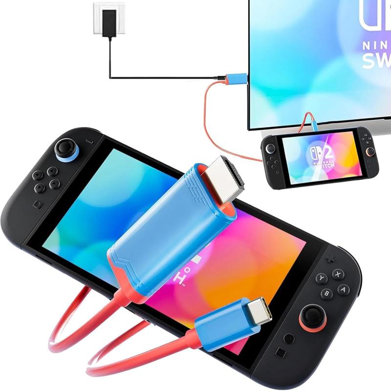 Switch 2 ドック【新登場-純正直接にTV出力】スイッチ2ドック HDMI2.0/4K@60Hz/PD100W Type-C 出力ケーブル ROG Xbox ALLY/X/Steam deck/Oled/旧型Switch/EL兼用TV...