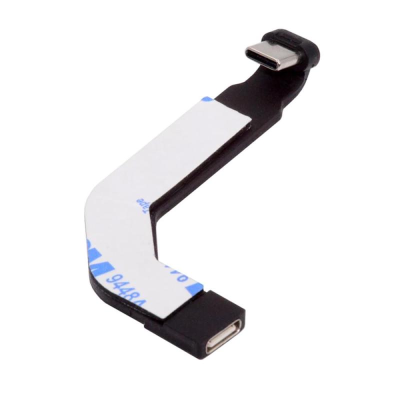 NFHK Angled Type-C Male to USB-C Female Extension Ultra Slim Data Cable Connector Protector 65W Fast Charge