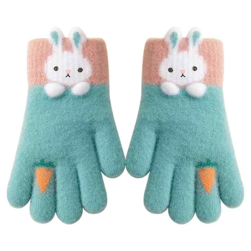 [ANNGEBALY] キッズニット手袋 子供用手袋 赤ちゃん ベビーグローブ 男の子 女の子 あったか手袋 冬物 防寒 保温 5-8歳 学生手袋 可愛い模様 5本指 自転車 お出かけ 通園 通学 男女兼用素材：ナイロンの素材でしなやかで柔...