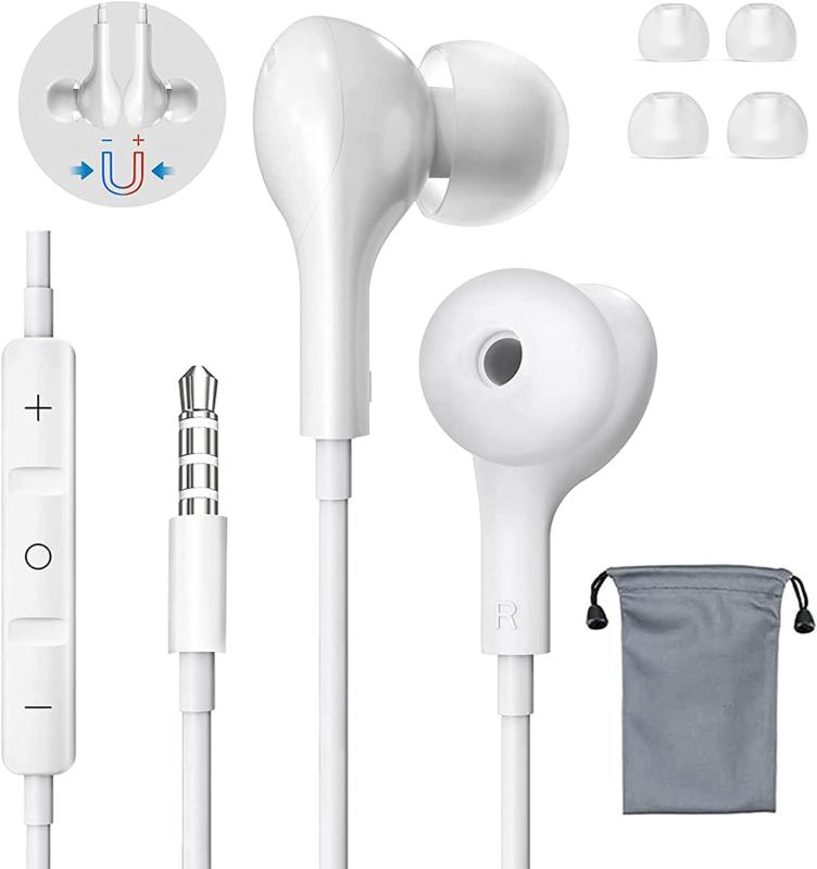 Pewesv 3.5mmインナーイヤー クリア通話 ヘッドホン 3.5mmジャック