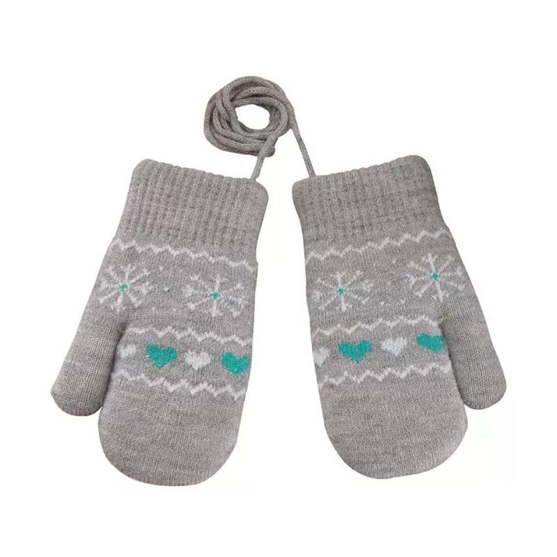 [ANNGEBALY] キッズニット手袋 ベビーミトングローブ 子供用手袋 赤ちゃん ベビーグローブ 1-3歳 紐付き 冬物 あったか手袋 おしゃれ 可愛い ボア付き 防寒 保温 子供ミトン手袋 お出かけ 通園 素材：アクリルの素材でしなや...