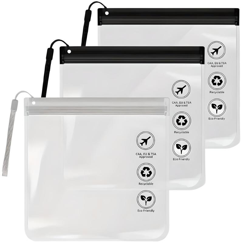 AT Product 海外旅行ポーチ 機内持ち込み 液体 袋 液体が漏れない ジッパーバッグ 旅行用ポーチ✅機内持ち込み 液体 袋✅フルジッパータイプの袋なので液漏れなし✅液体類を機内に持ち込む際は容量1リットル以下のジッパーの付いた透明プ...