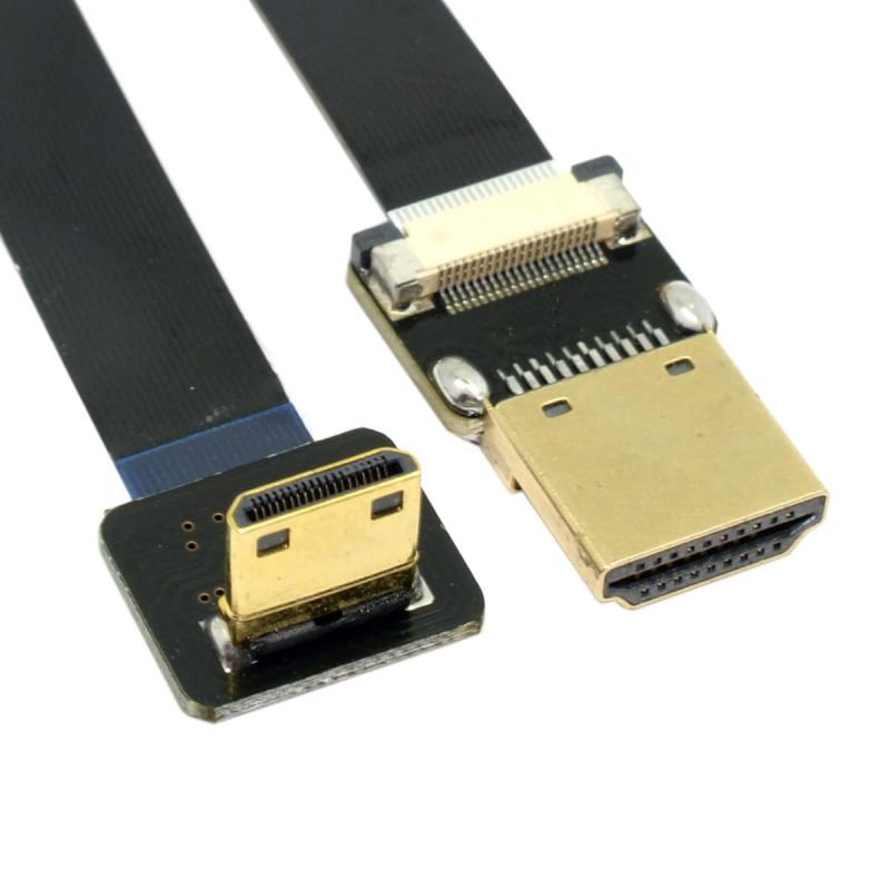 CY 50 cm 90 Degree Down角度付きFPV Mini HDMIオスto HDMIオスFPCフラットケーブルfor Multicopter航空写真