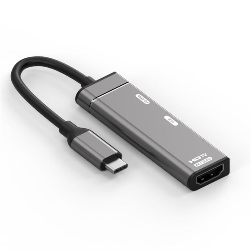 NFHK ケーブル USB-C タイプC ソース - HDMI Mini DP ディスプレイポート 4K 60Hz シンク HDTV アダプター 超スリム フラットケーブル 1080p ノートパソコン タブレット スマートフォン用