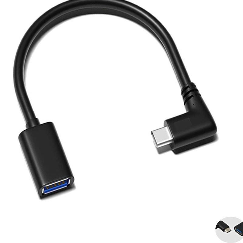 Mirhua Type C to USB 3.0アダプタ USB 片側L型 90度 USB変換アダプタ ブラック 25cm 3.0 A OTGケーブル1.超高速データ伝送機能：ビデオ、オーディオファイルを含む各種データに対応し、最大5Gbp...
