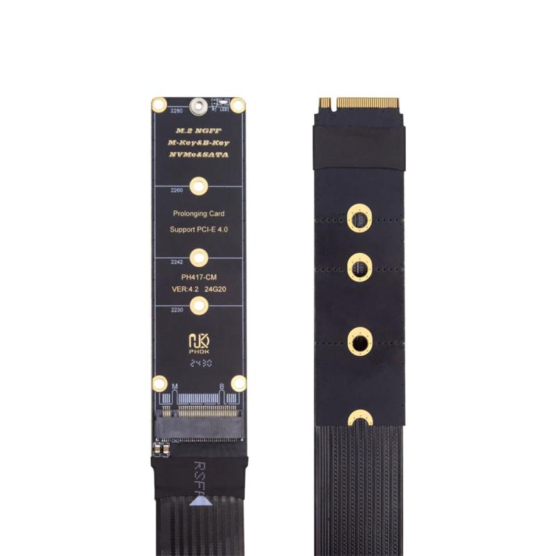 Xiwai NGFF M.2 M-Key NVMe エクステンダー PCI-E 4.0 X16 X8 X4 X1 アダプター グラフィックカードライザー 12V/5V SATA 電源コード PCI-Express M2 2260 2280用