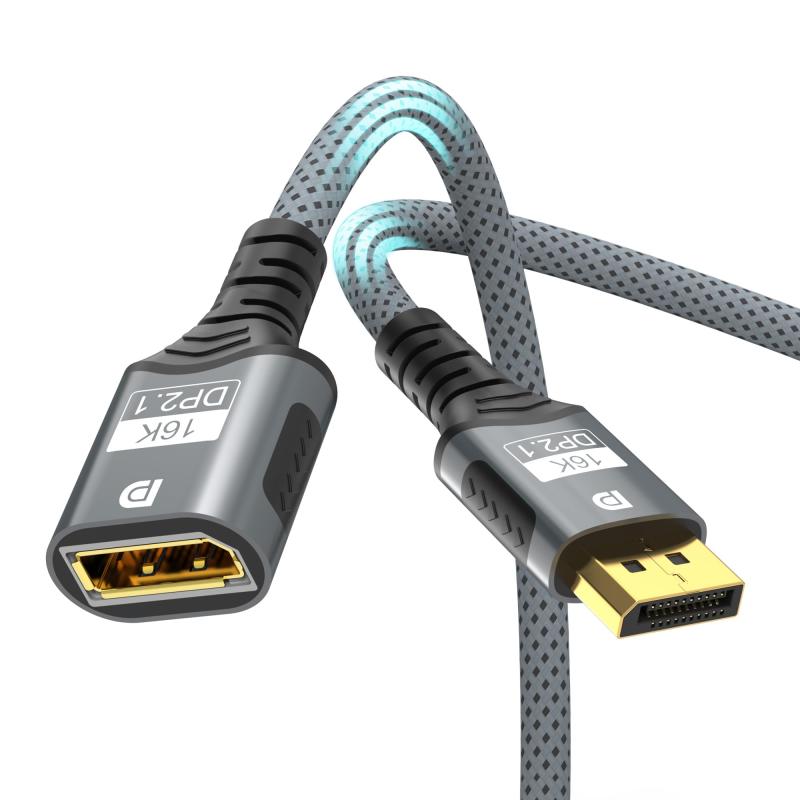 FDBRO ディスプレイポート 1.4 延長ケーブル DP（オス）-DP（メス） 8K@60Hz 4K@120Hz DisplayPort延長コード8Kサポート：このDP-DP延長ケーブルは8K高解像度（最大7680x3840、8K @ 6...