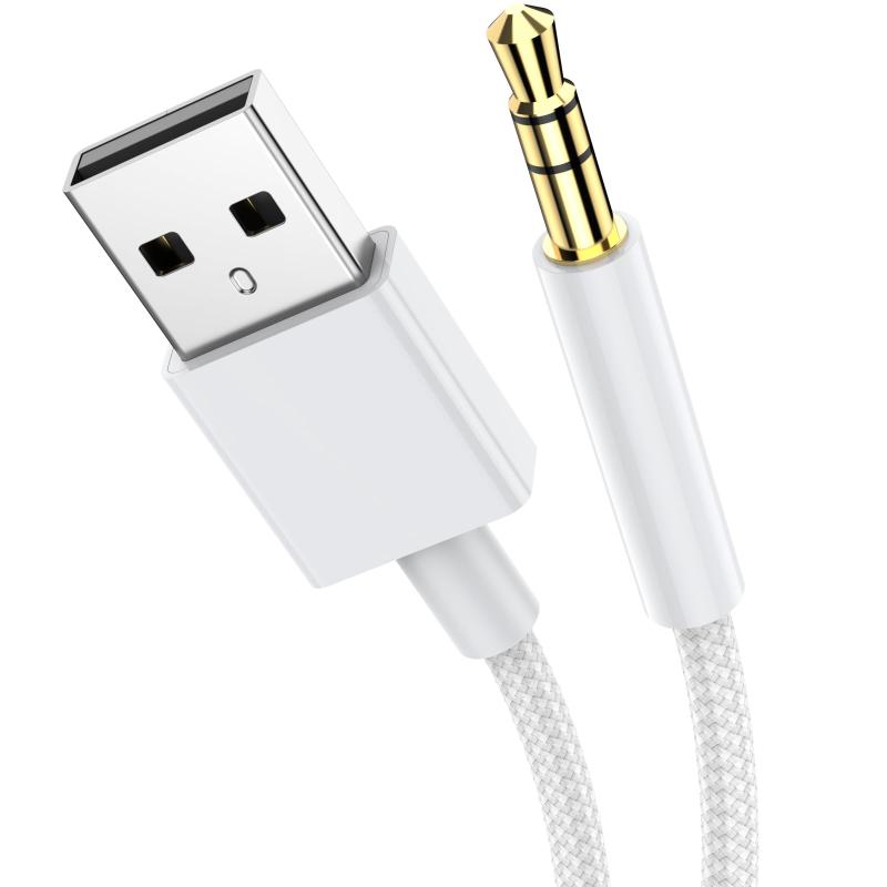 ヘッドフォン、PC、ラップトップ、スピーカー、Windows コンピュータ PS5 PS4 Mac OSX デスクトップのための KAYQINHO 3FT USB から 3.5mm オーディオ Aux ケーブル、ナイロン braided U...