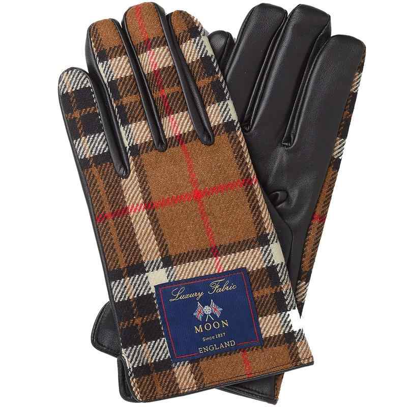 [7th HEAVEN] 【ムーンツイード】MOON TWEED メンズ スマホ対応 手袋 レザー AY-16AA0025甲生地：ウール100％（ムーンツイード生地 ）手の平側：羊革 （スマホ対応） 羊革全体にタッチパネル対応の加工をしてあ...
